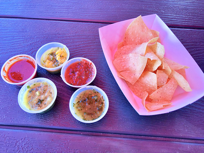 The salsa sampler &ndash; where every dip is a new adventure and no chip returns to your mouth disappointed.