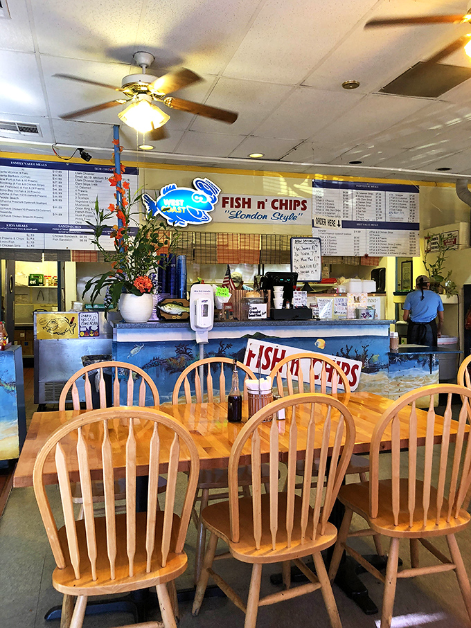 The heart of the operation: where "London Style" fish and chips dreams become delicious reality daily.