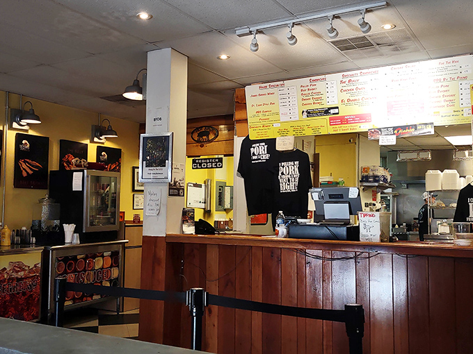 The service counter where dreams become reality and where patient anticipation transforms into pure barbecue bliss.