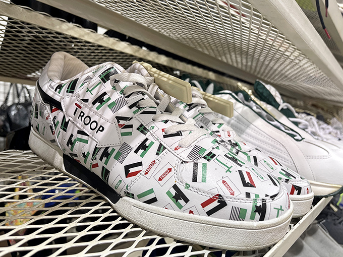 These flag-adorned sneakers aren't just footwear&mdash;they're a political statement waiting to walk into your next casual debate. Patriotism meets comfort.