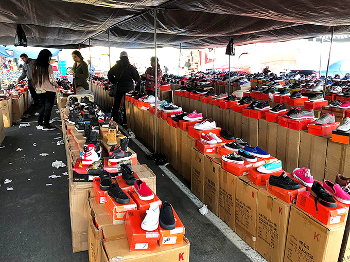 The shoe section sprawls endlessly, proving that Imelda Marcos would have been a regular customer here.