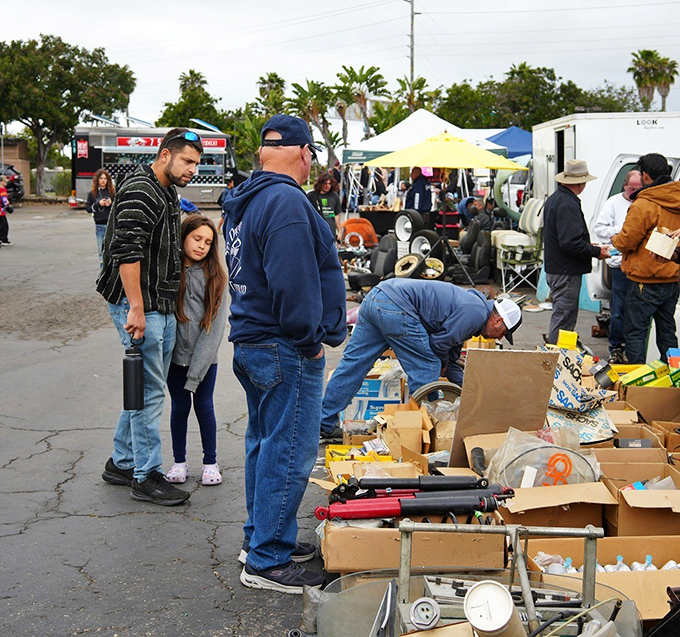 The art of the browse in action &ndash; where families hunt together for unexpected treasures among boxes of potential.