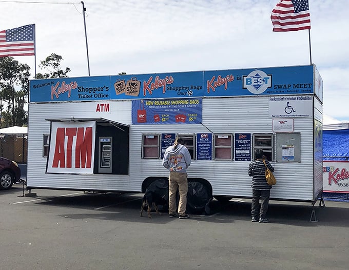 The swap meet command center &ndash; where ATMs dispense the ammunition for your bargain-hunting expedition.