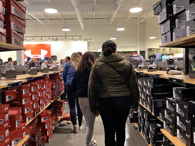 Fellow bargain hunters on the prowl, united in the sacred quest for deals.