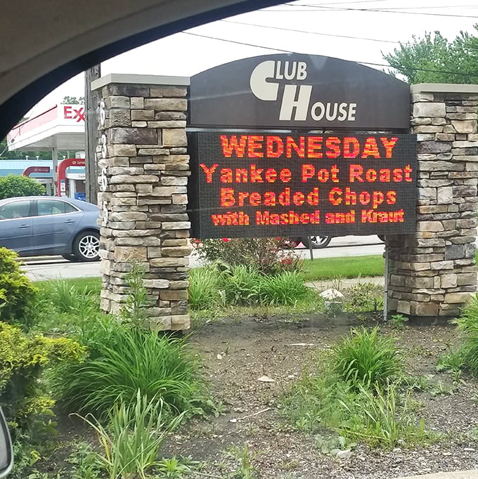 The digital marquee announces daily specials with the excitement of a town crier. Wednesday's pot roast has its own fan club.