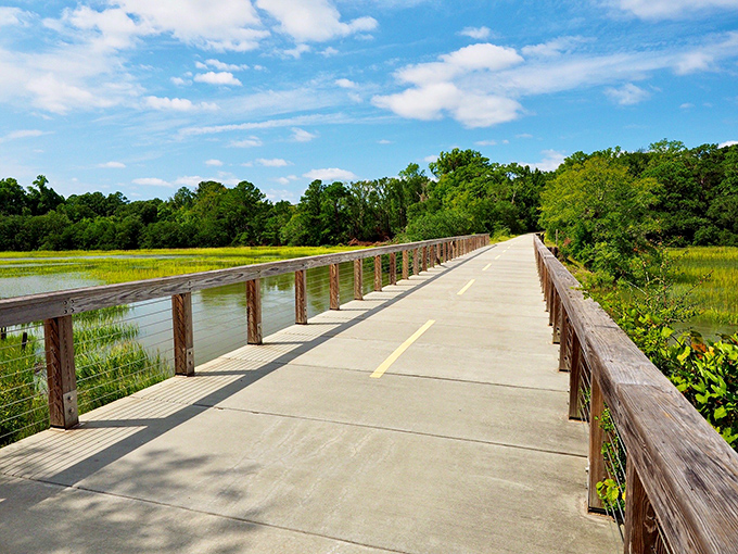 The Spanish Moss Trail invites exploration through marshlands and coastal beauty. A pathway where joggers, cyclists, and daydreamers find their own pace.