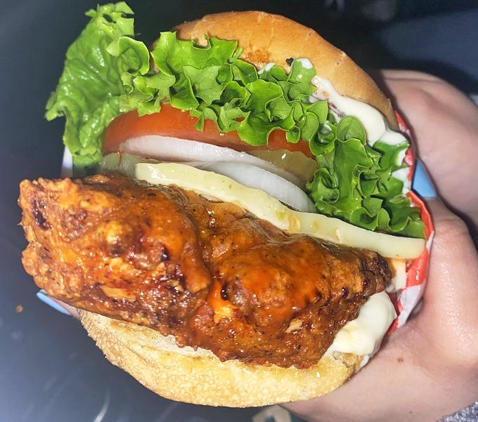 This spicy chicken sandwich isn't just food&mdash;it's a masterclass in texture, with crispy coating and fresh veggies in perfect harmony.