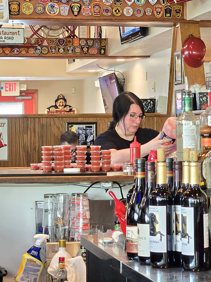 Behind every great restaurant is a team that makes the magic happen. Those sauce containers aren't going to fill themselves, folks!