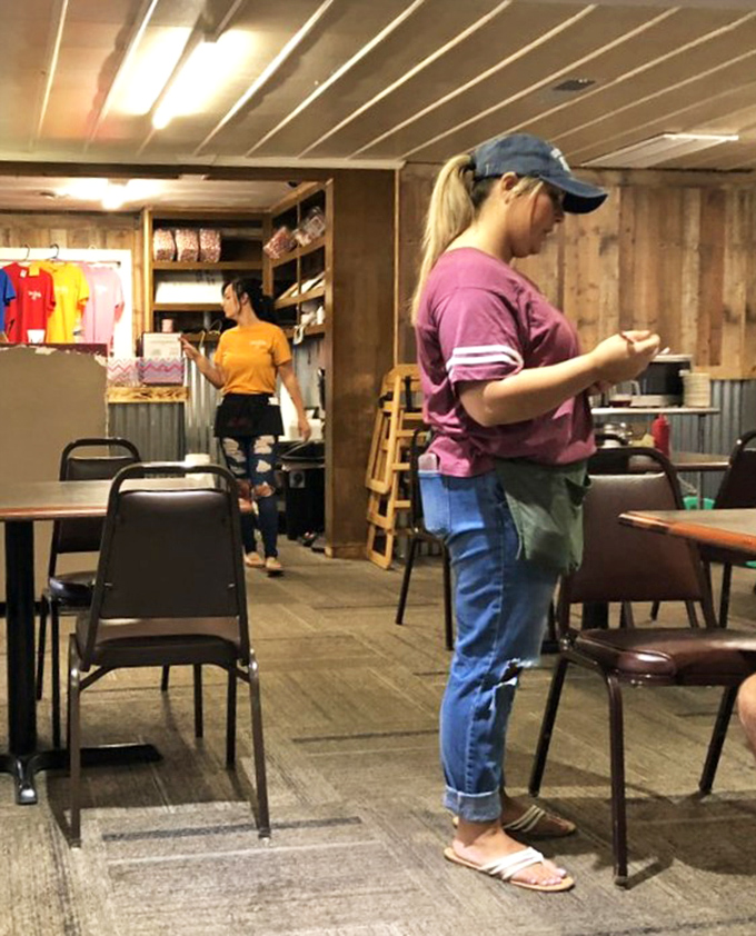 The staff moves with the practiced efficiency that comes only from years of serving hungry folks who know good food when they taste it.