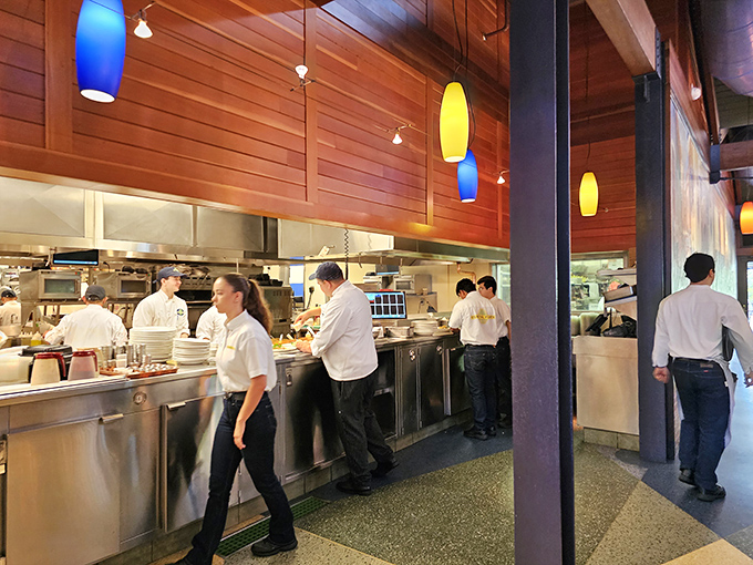 Behind the scenes, the kitchen crew orchestrates your seafood symphony with the precision of NASA launching rockets.