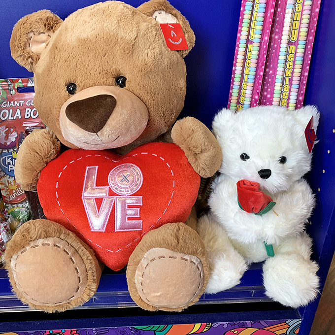 These teddy bears aren't just stuffed toys—they're emotional support animals for your candy shopping expedition.