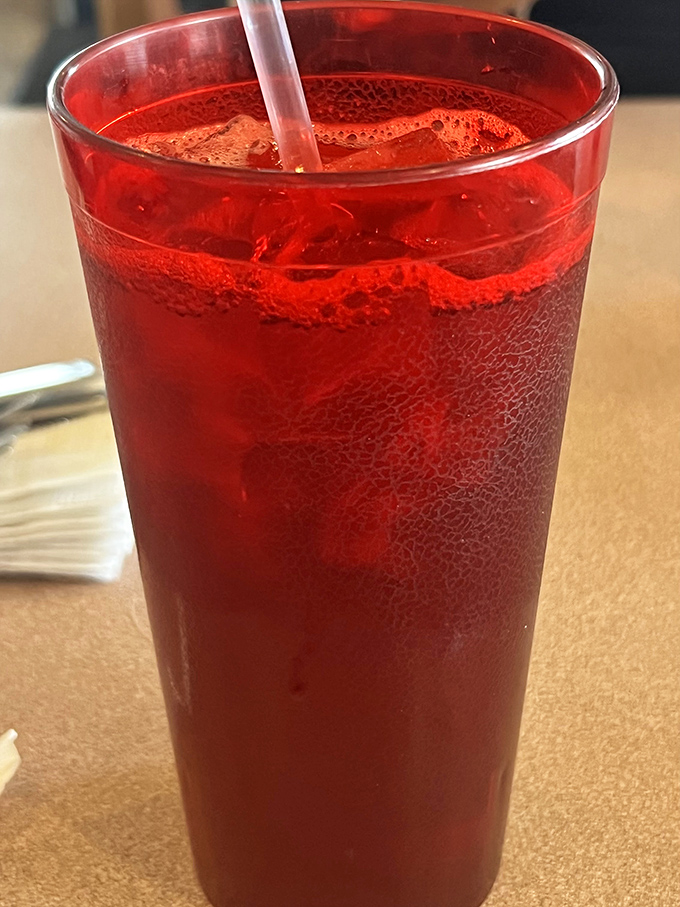 Sweet tea so perfectly ruby-red and refreshing, it's practically the unofficial state beverage of Texas summer survival.