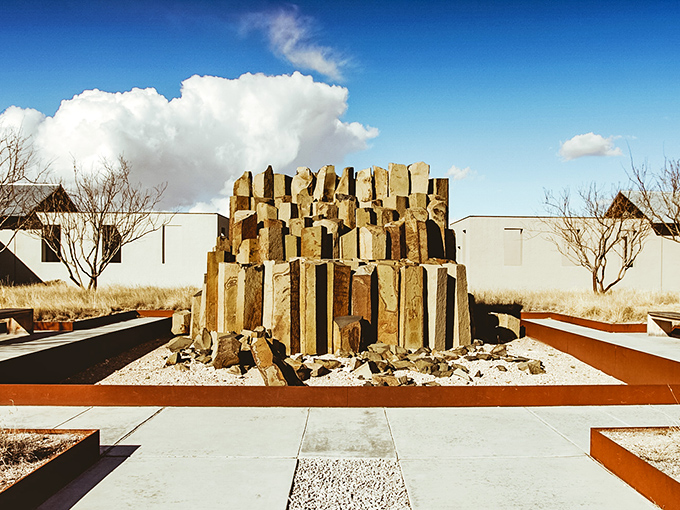 At Chinati Foundation, these stone sculptures rise from the desert floor like ancient ruins from a civilization that worshipped minimalism and perfect light.