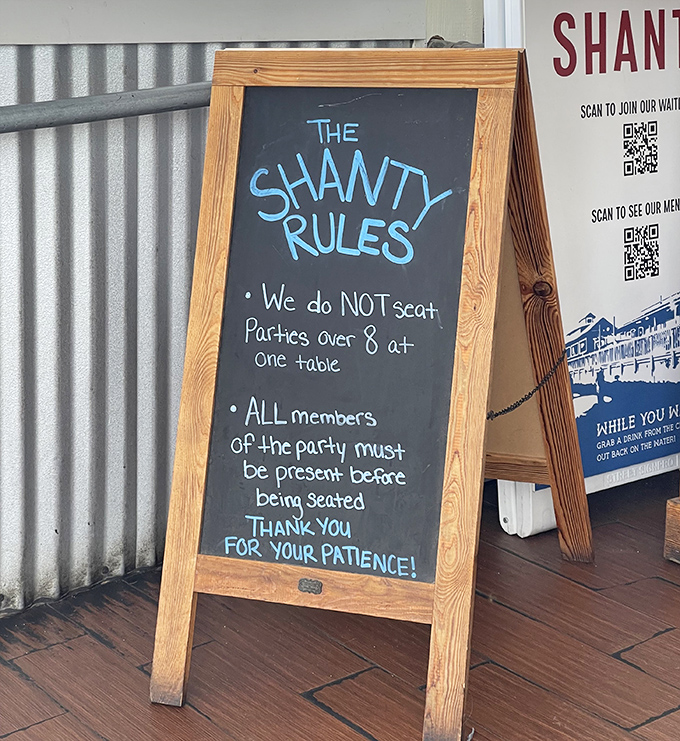 House rules that basically translate to: "We're popular for a reason, and good things come to those who wait."