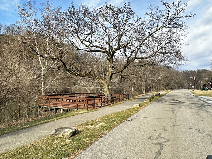 This riverside overlook offers the kind of view that makes smartphone screens suddenly seem very small and very pointless.