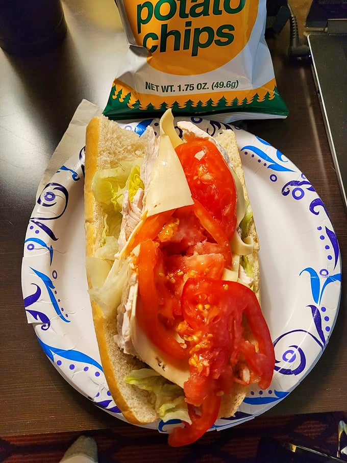 Turkey, cheese, and veggies on a roll &ndash; the working person's power lunch that won't put you to sleep at your desk by 2 PM.