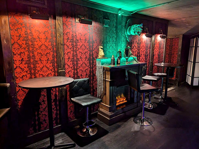 Upstairs dining provides elevated views and an even more immersive theatrical dining experience.