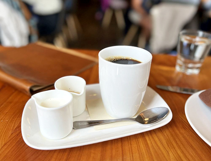 Coffee served with the kind of elegant simplicity that makes you feel sophisticated just by ordering it. The perfect finale to a pizza feast.