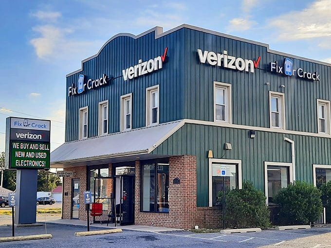 Even connectivity comes with character in Harrington. This Verizon store's historic building proves modern technology and architectural heritage can coexist beautifully.
