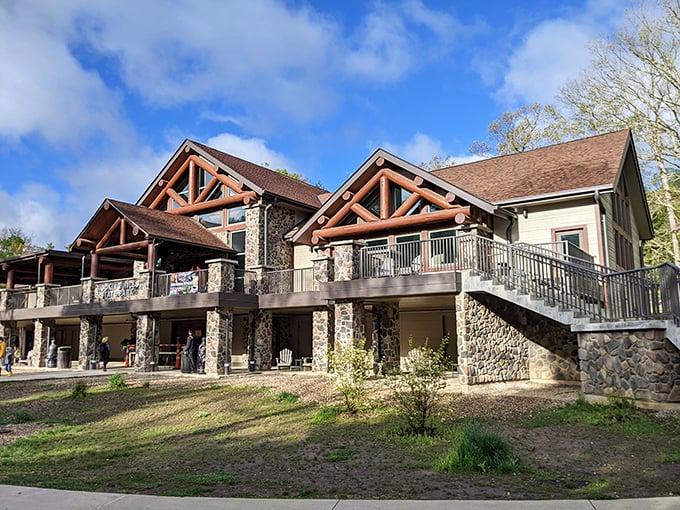 The visitor center blends rustic charm with modern amenities. Like a luxury cabin that somehow wandered into the forest and decided to stay.