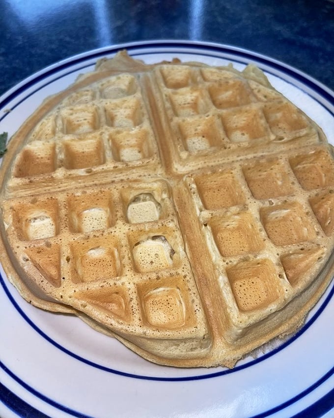 A waffle that's lived a full life&mdash;golden, crisp, and ready for its close-up. The perfect canvas for sweet morning indulgence.