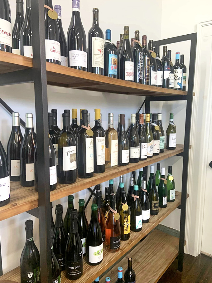 This wine display seems to have taken a wrong turn. Like finding Shakespeare in a monster truck rally &ndash; unexpectedly sophisticated.