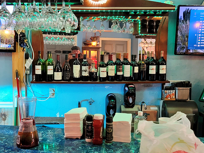 Behind every great seafood meal is a thoughtfully curated wine selection, standing at attention like delicious soldiers ready for duty.