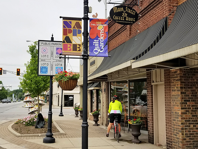 Cycling through downtown Nappanee offers the perfect pace to appreciate the town's charm&mdash;and work up an appetite for your next meal.