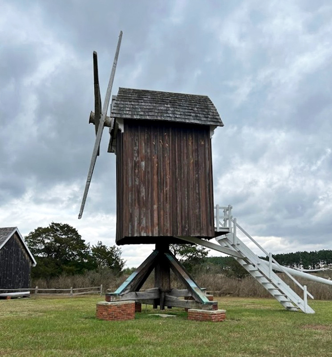 When clouds gather over Dorchester County, the windmill takes on a moody, almost cinematic quality worthy of a historical drama.