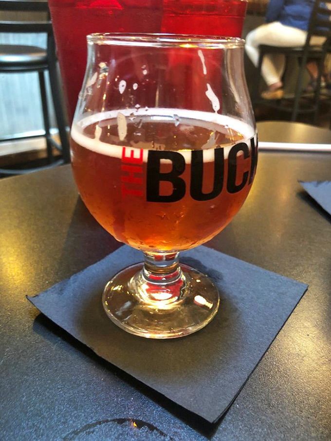 A proper beer deserves proper glassware. This amber beauty is dressed for success in its branded chalice.