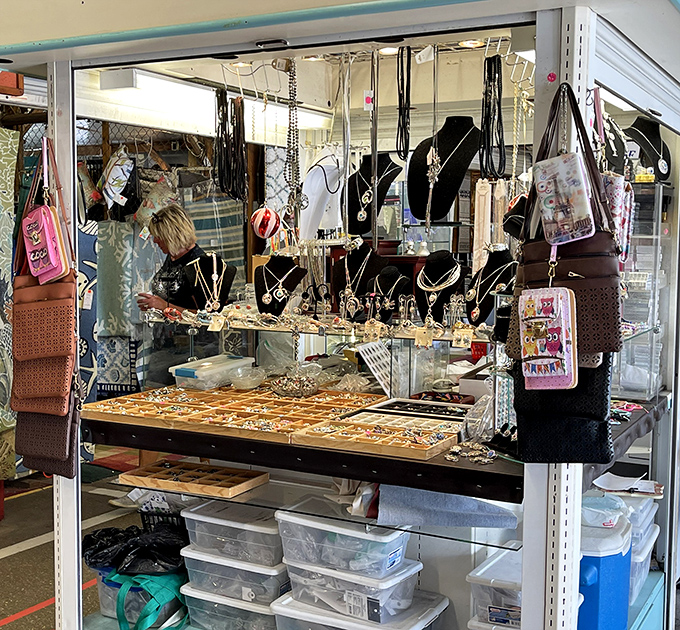 Jewelry displays that sparkle with possibility. From statement necklaces to everyday accessories, this booth proves treasure hunting isn't just for pirates anymore.
