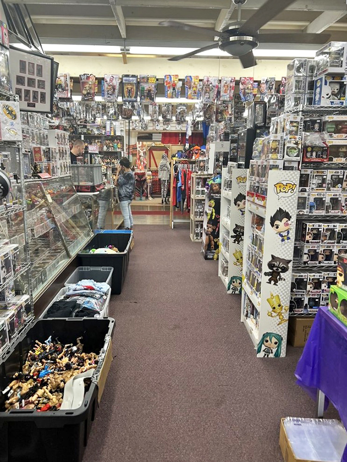 Action figure nirvana where collectible heroes and villains wait patiently in their plastic prisons for the right fan to take them home.