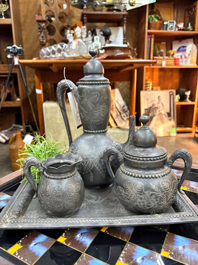 This ornate tea service has poured for more interesting conversations than most therapists have heard. If only it could talk.
