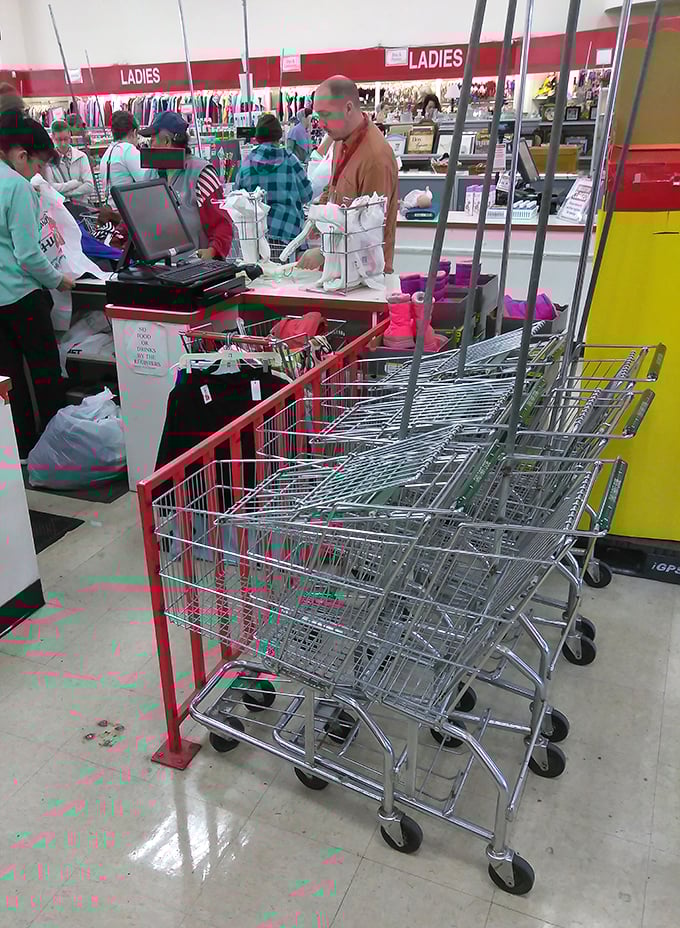 The checkout line: where shopping carts filled with treasures await their final transformation into "Can you believe I only paid..."