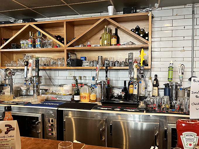A bar setup that's refreshingly unpretentious &ndash; no mixology theatrics here, just honest drinks served with Midwestern efficiency.