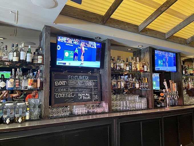 The bar at Bludso's isn't just serving drinks; it's creating liquid counterpoints to all that smoky richness&mdash;craft beers and cocktails that cut through the fat.