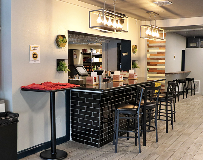 A bar counter that's seen its share of first dates, celebrations, and "I just need tacos" emergencies. Clean, modern, and ready to serve.