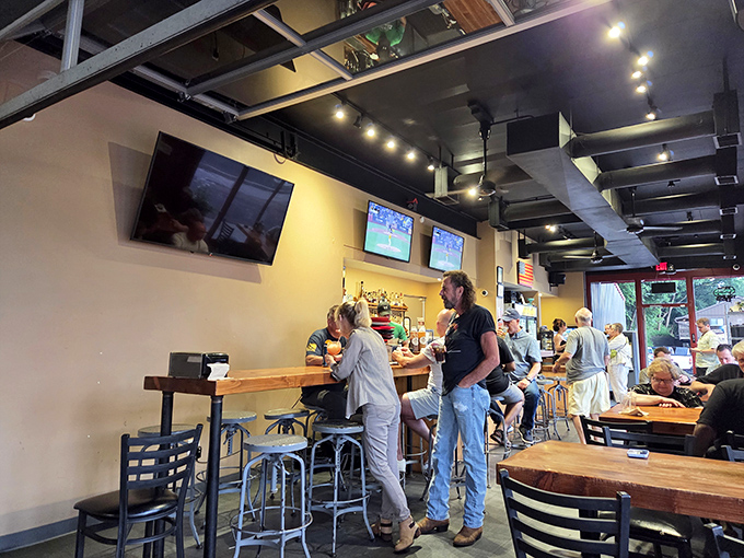 Belly up to the bar where craft beer and barbecue hold court like old friends catching up.