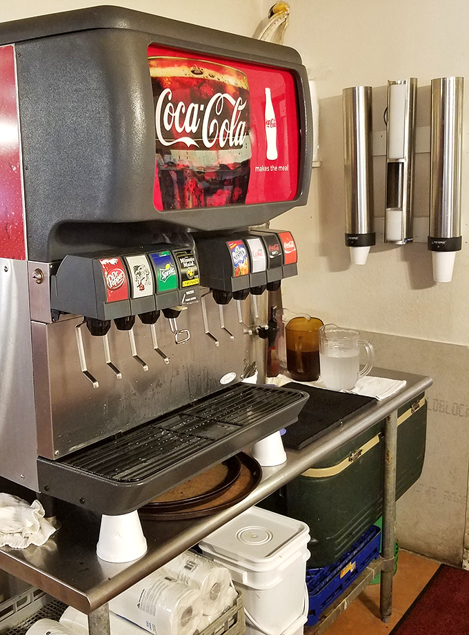 The soda fountain&mdash;where sweet tea flows like water and diet drinks are ordered with a knowing wink and a side of fries.