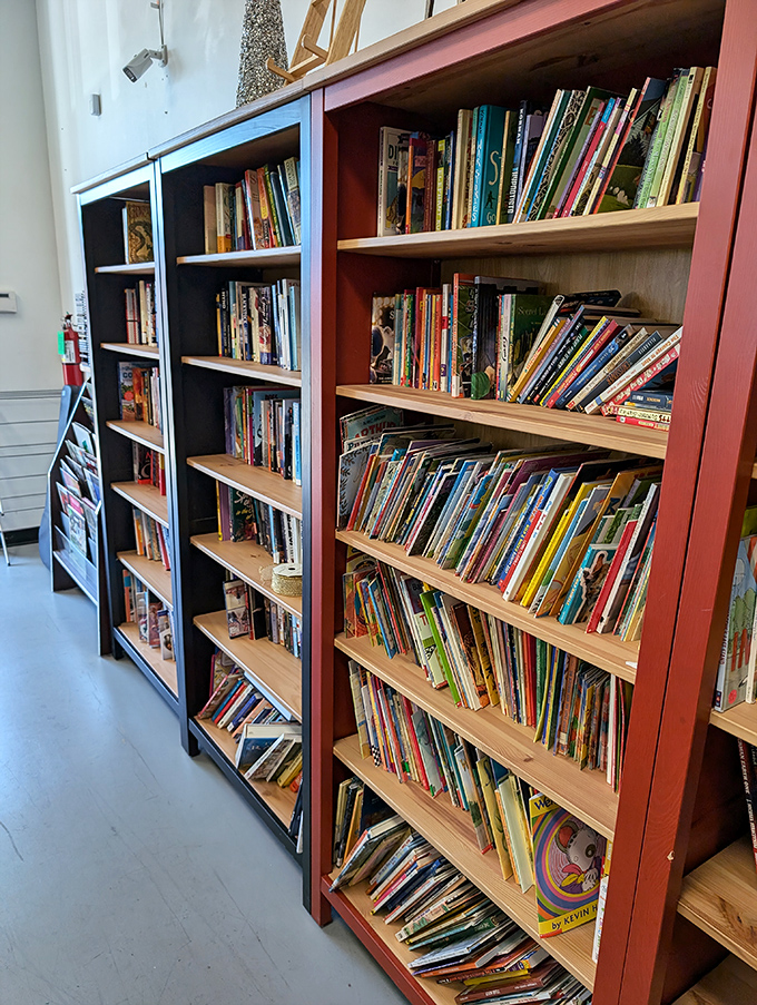 The book nook: where literary adventures await at pocket-change prices. Browse everything from bestsellers to forgotten classics on these well-stocked shelves.