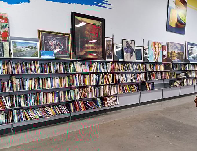 The literary corner&mdash;where dog-eared paperbacks and forgotten masterpieces create the world's most democratic library. Bonus: wall art included!
