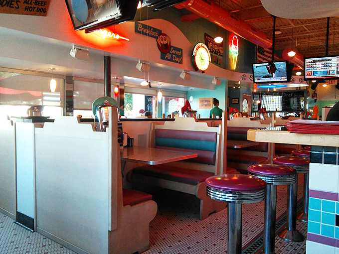 Cozy booths that have witnessed first dates, family celebrations, and countless food comas. The perfect perch for people-watching between bites.