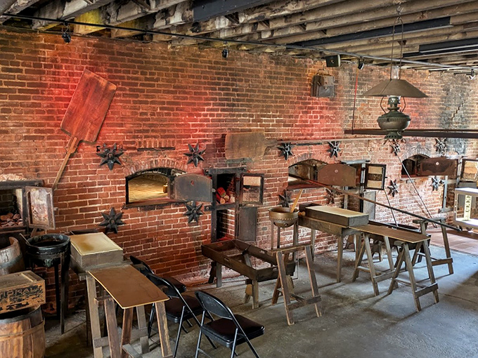 The historic brick ovens stand ready for duty, like warriors from a time when baking was both art and survival, not just something you watched on reality TV.