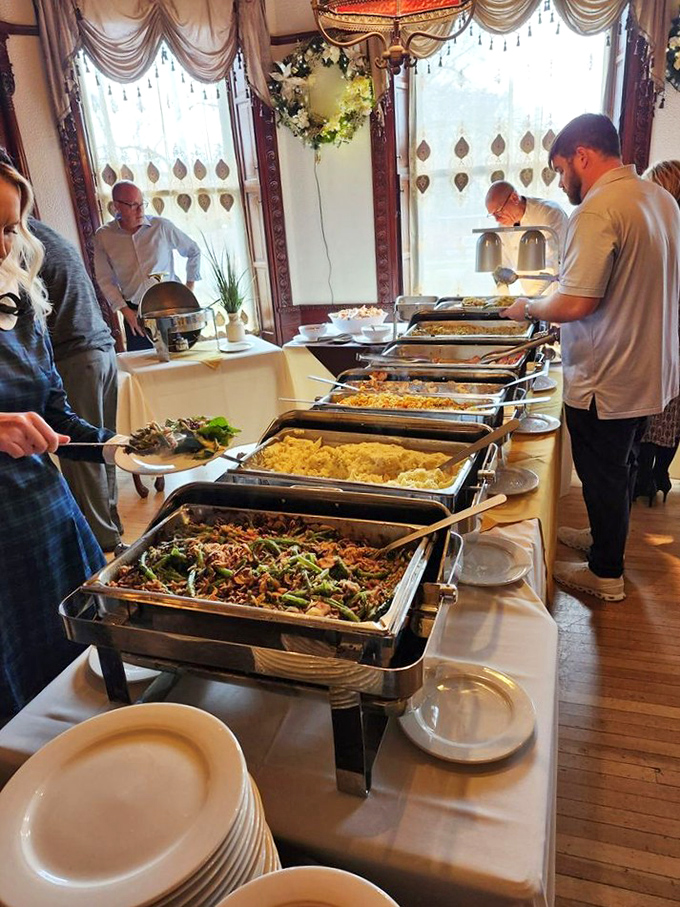 Buffet spreads that would make Marie Antoinette rethink her cake recommendation – abundance without sacrificing quality is the true luxury here.