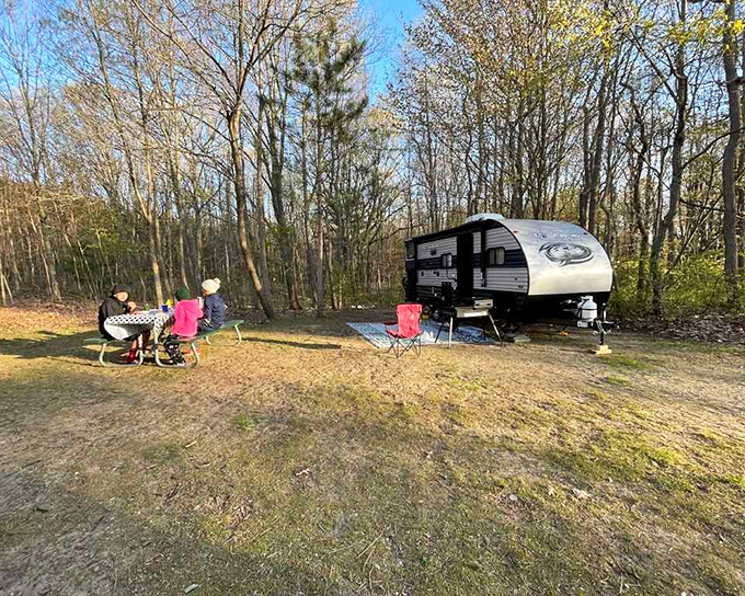 Outdoor living room: Morning coffee tastes infinitely better when your breakfast nook comes with this view and fresh pine-scented air.