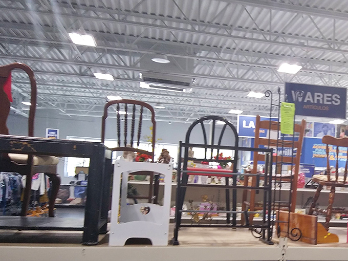 The furniture section offers everything from practical office chairs to statement pieces. That wrought iron beauty could be the conversation starter your patio needs.