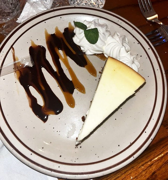 Cheesecake that strikes the perfect balance between dense and light, with sauce artistry that belongs in a museum. Fork, meet your destiny.