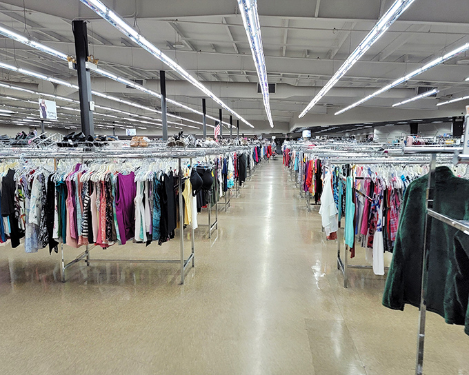 Fashion for miles! These meticulously organized clothing racks contain everything from everyday basics to that one weird shirt that somehow becomes your favorite.