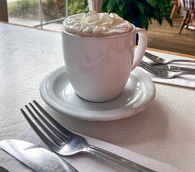 Hot coffee crowned with whipped cream&mdash;the breakfast equivalent of putting on a tuxedo just to eat cereal.