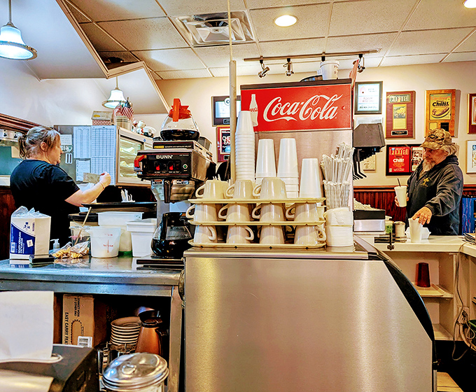 The coffee station stands ready for battle against morning grogginess and afternoon slumps alike.